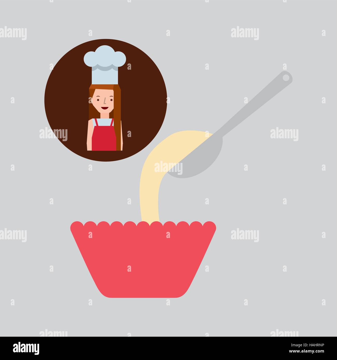 cooker girl spoon flour bowl vector illustration eps 10 Stock Vector ...