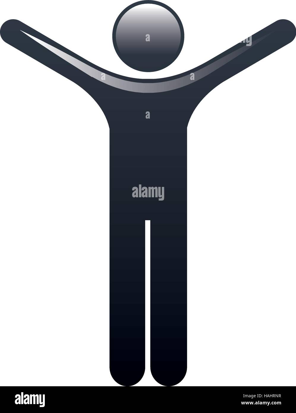 human silhouette with hands up vector illustration design Stock Vector ...