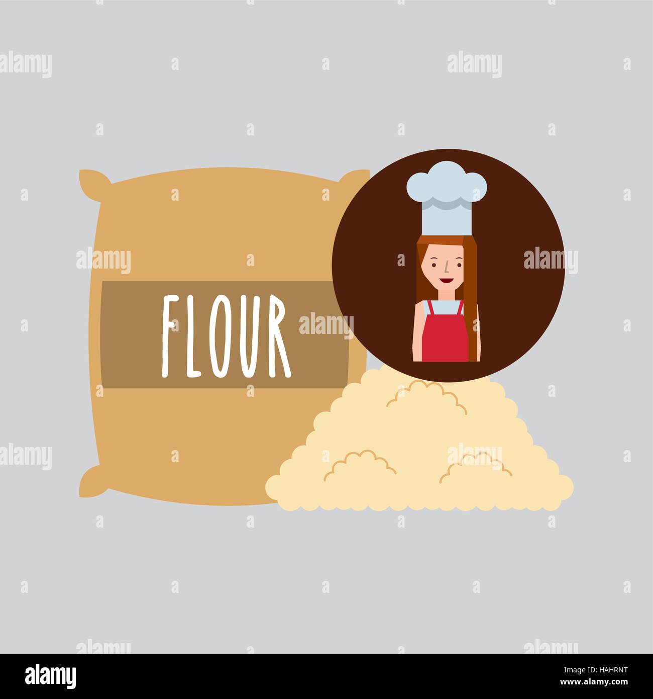 cooker girl wheat flour vector illustration eps 10 Stock Vector Image ...