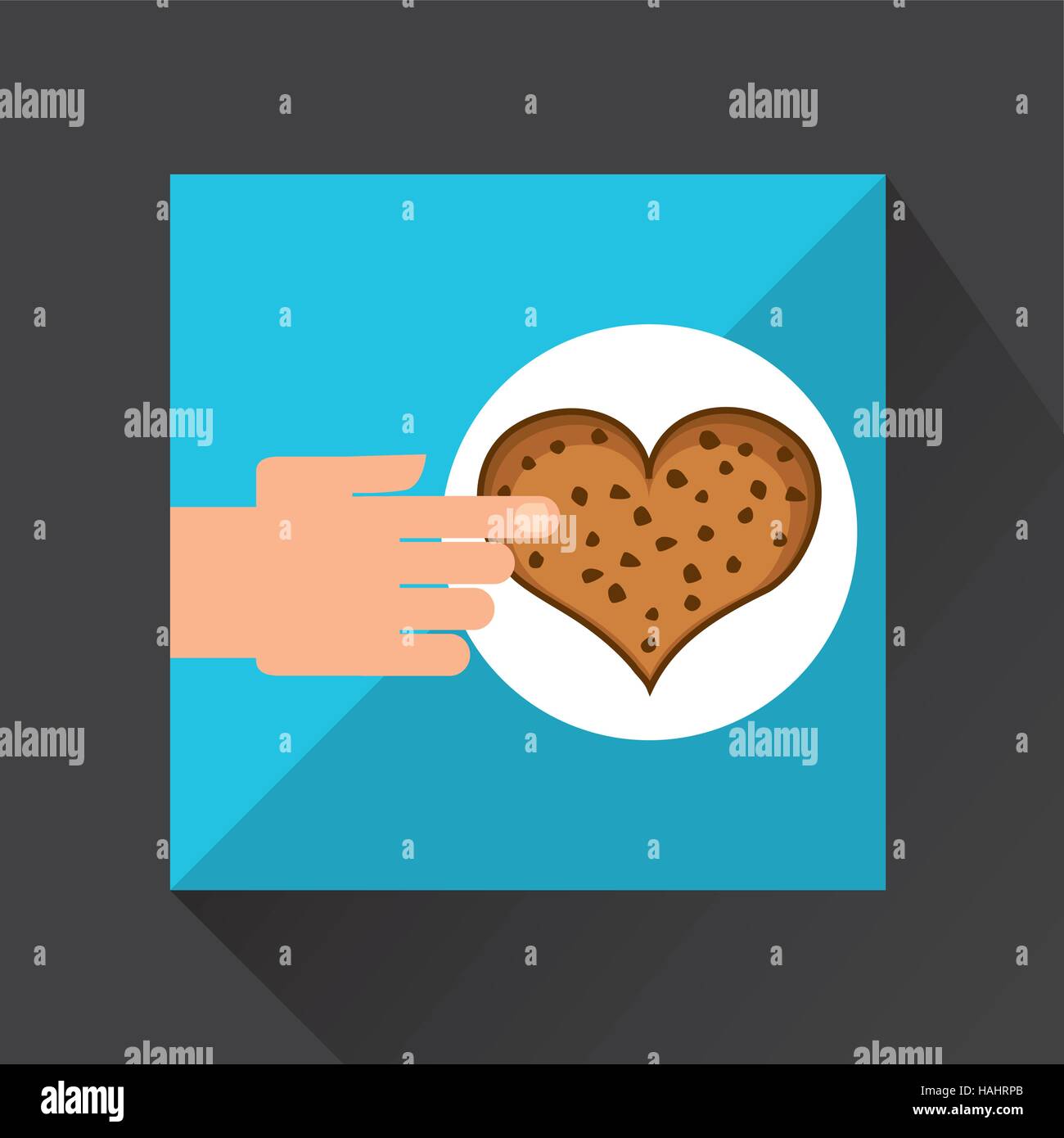 hand with cookie ht chips chocolate vector illustration eps 10 Stock ...