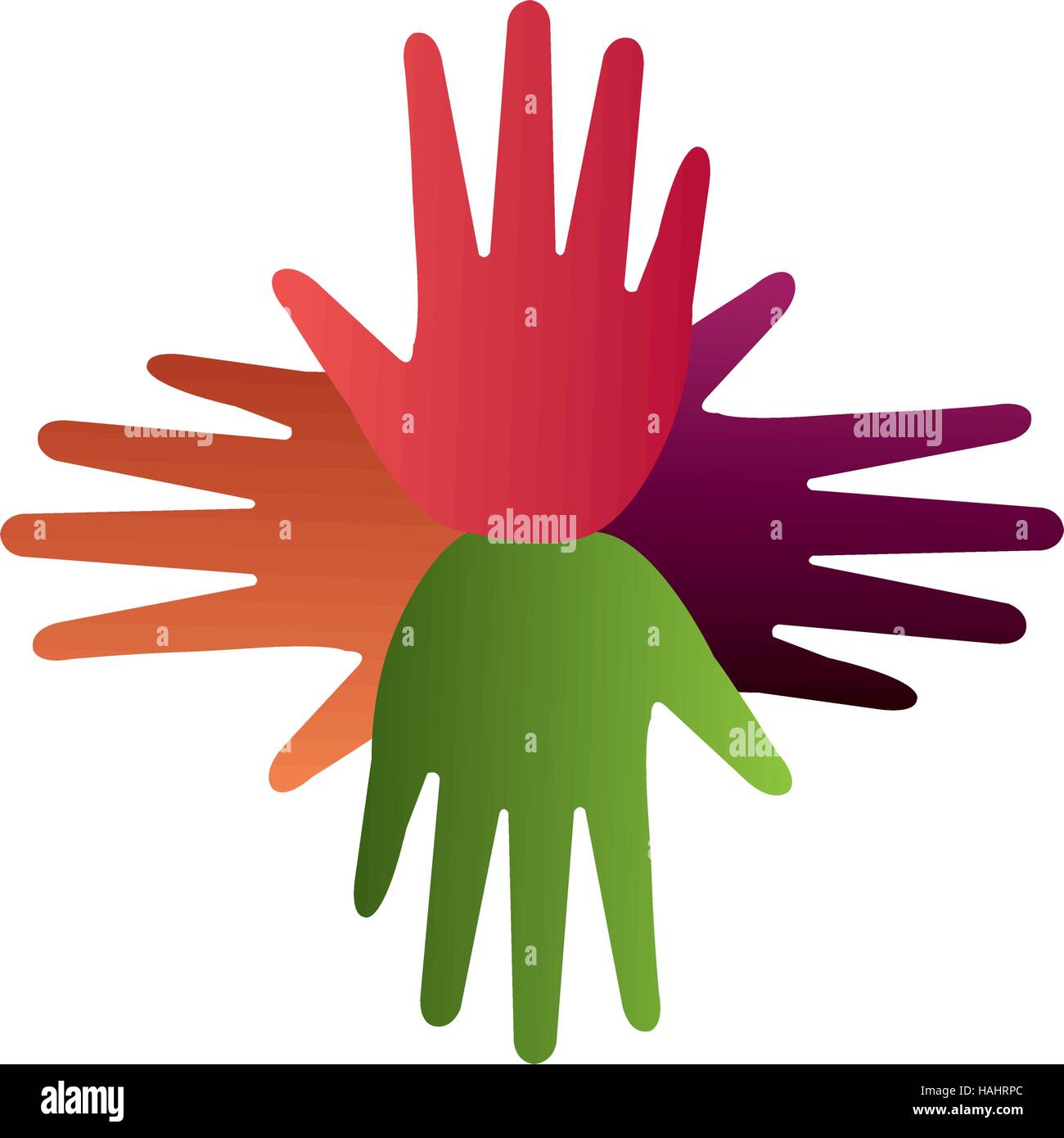 hand human silhouette colors community icon vector illustration design ...
