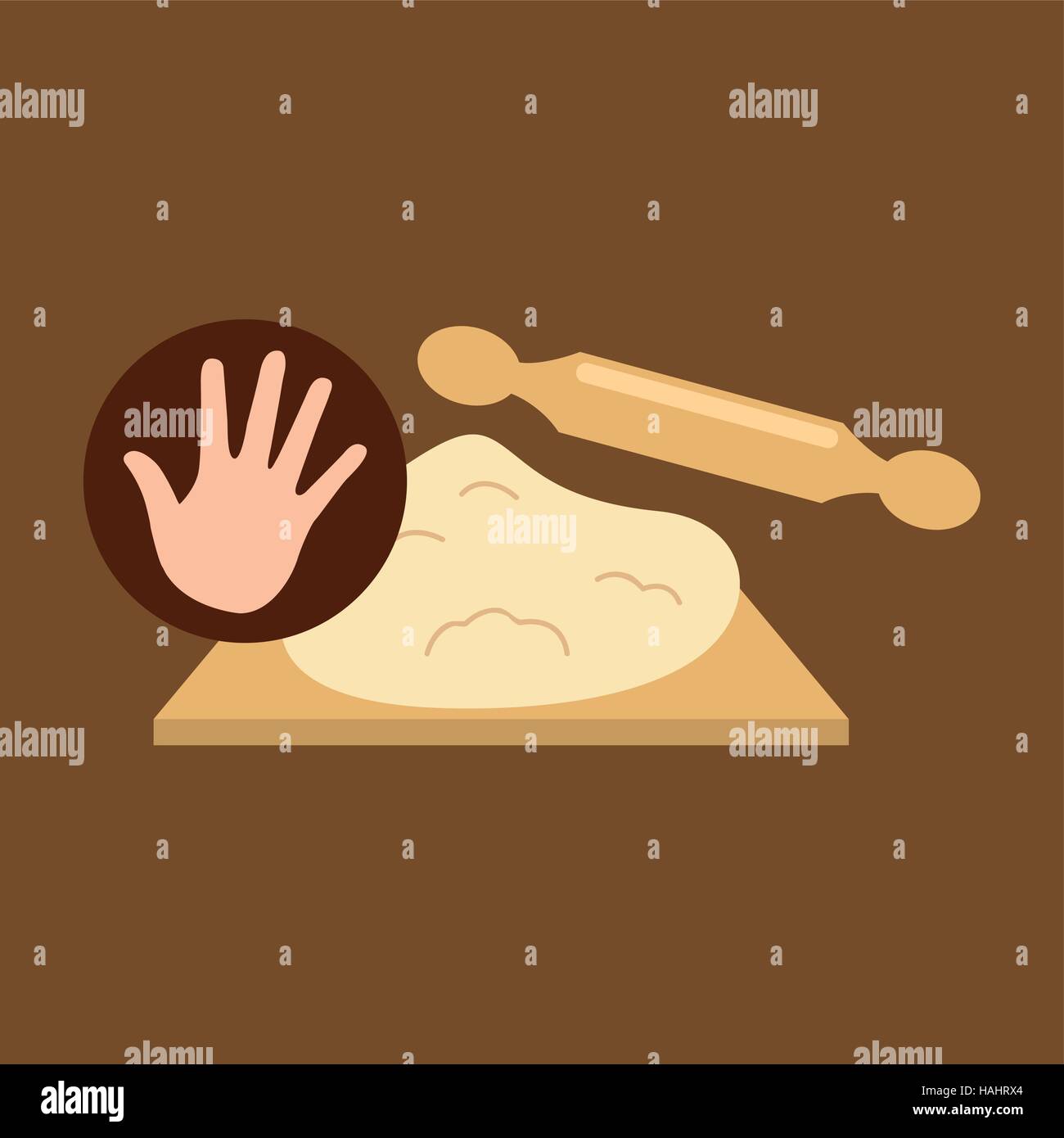 Hand dough roller bakery vector hi-res stock photography and images - Alamy