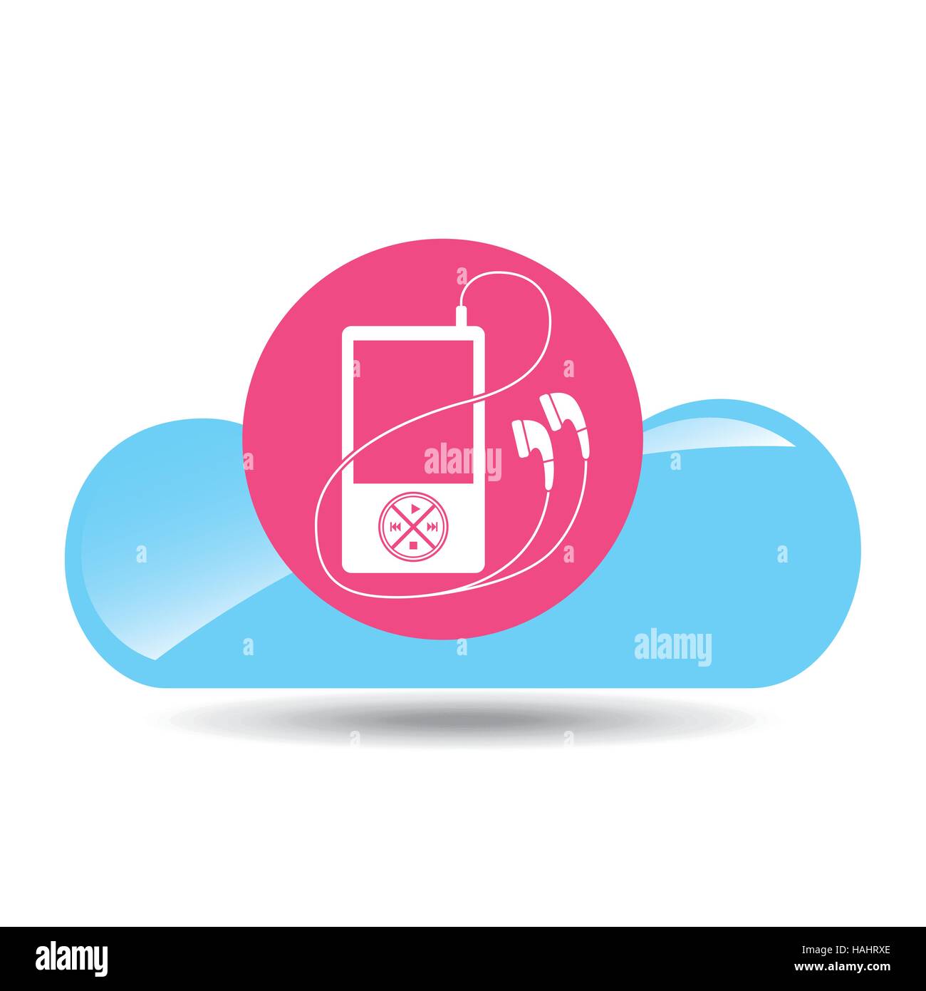 cloud music concept mp3 pink background vector illustration eps 10 ...