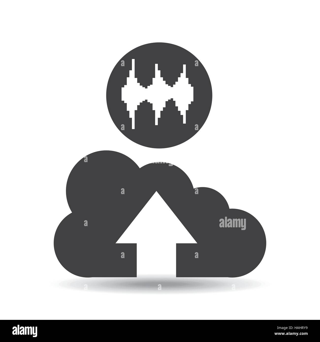 upload cloud sound waves vector illustration eps 10 Stock Vector Image ...