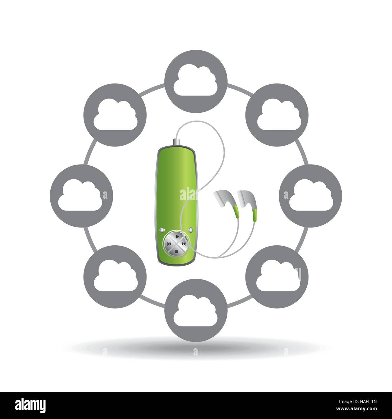 music cloud connection green mp3 graphic vector illustration eps 10 ...
