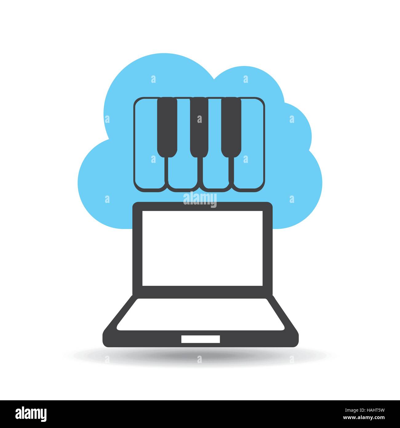 technology music cloud keyboard piano vector illustration eps 10 Stock ...