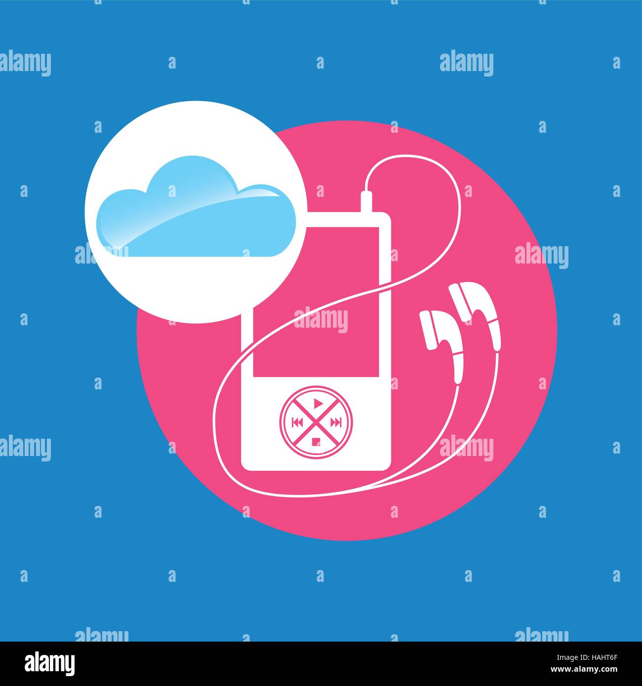 cloud music concept mp3 pink background vector illustration eps 10 ...