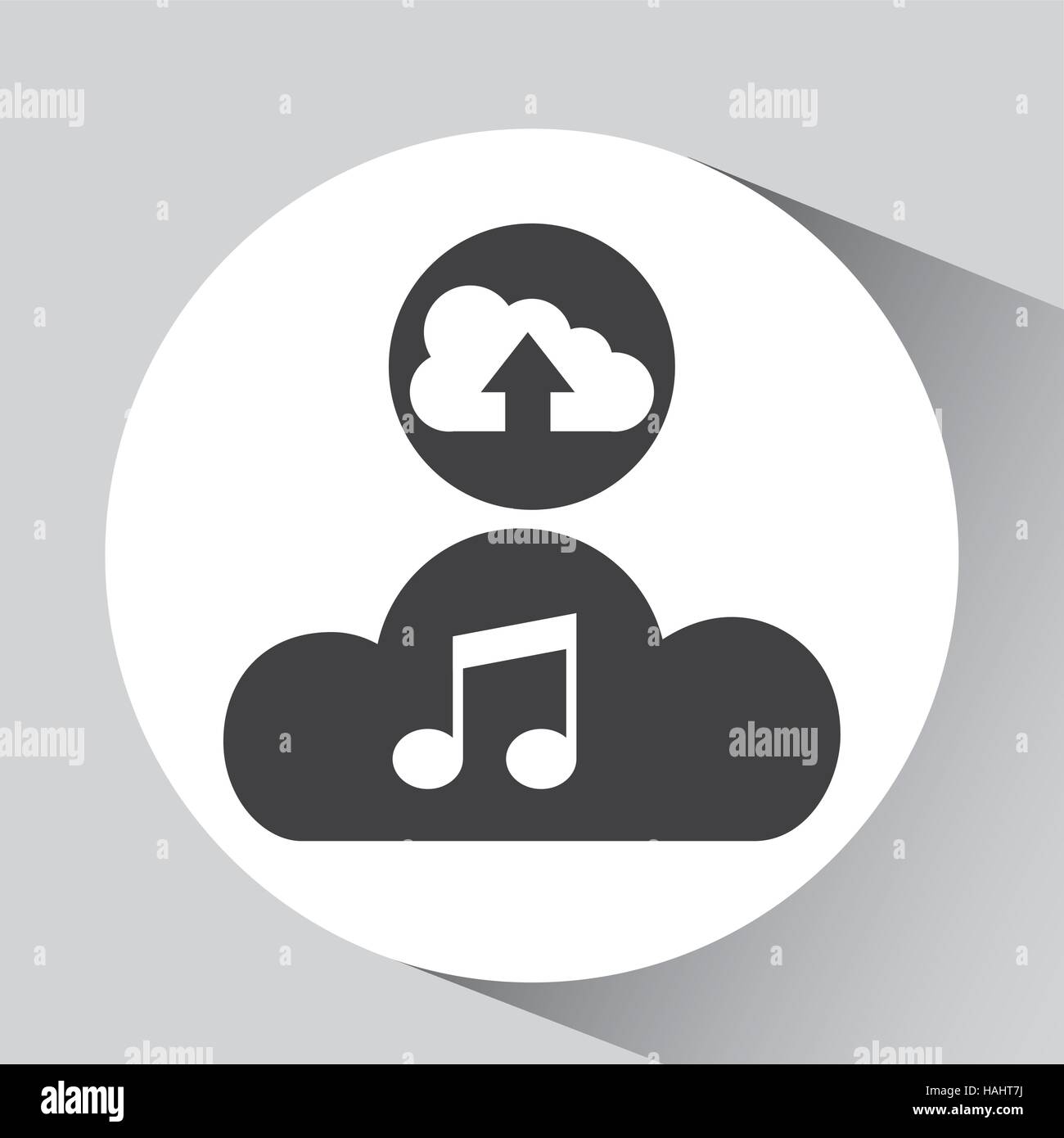 upload cloud sound music vector illustration eps 10 Stock Vector Image ...