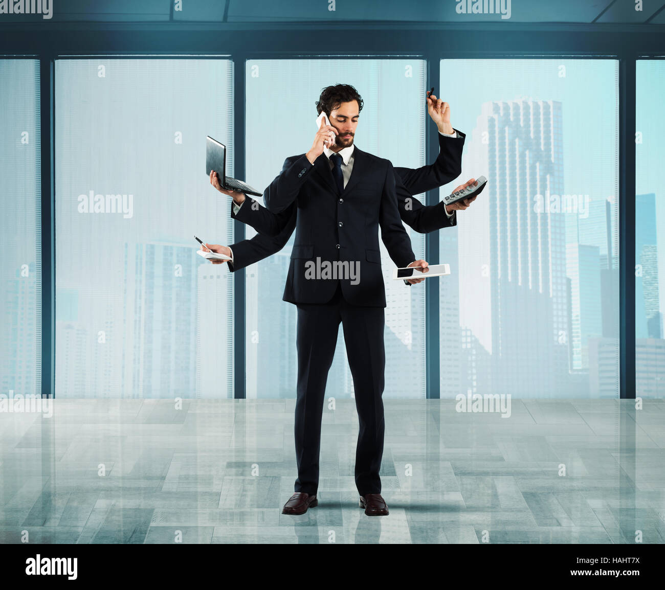 Office stress multitasking hi-res stock photography and images - Alamy