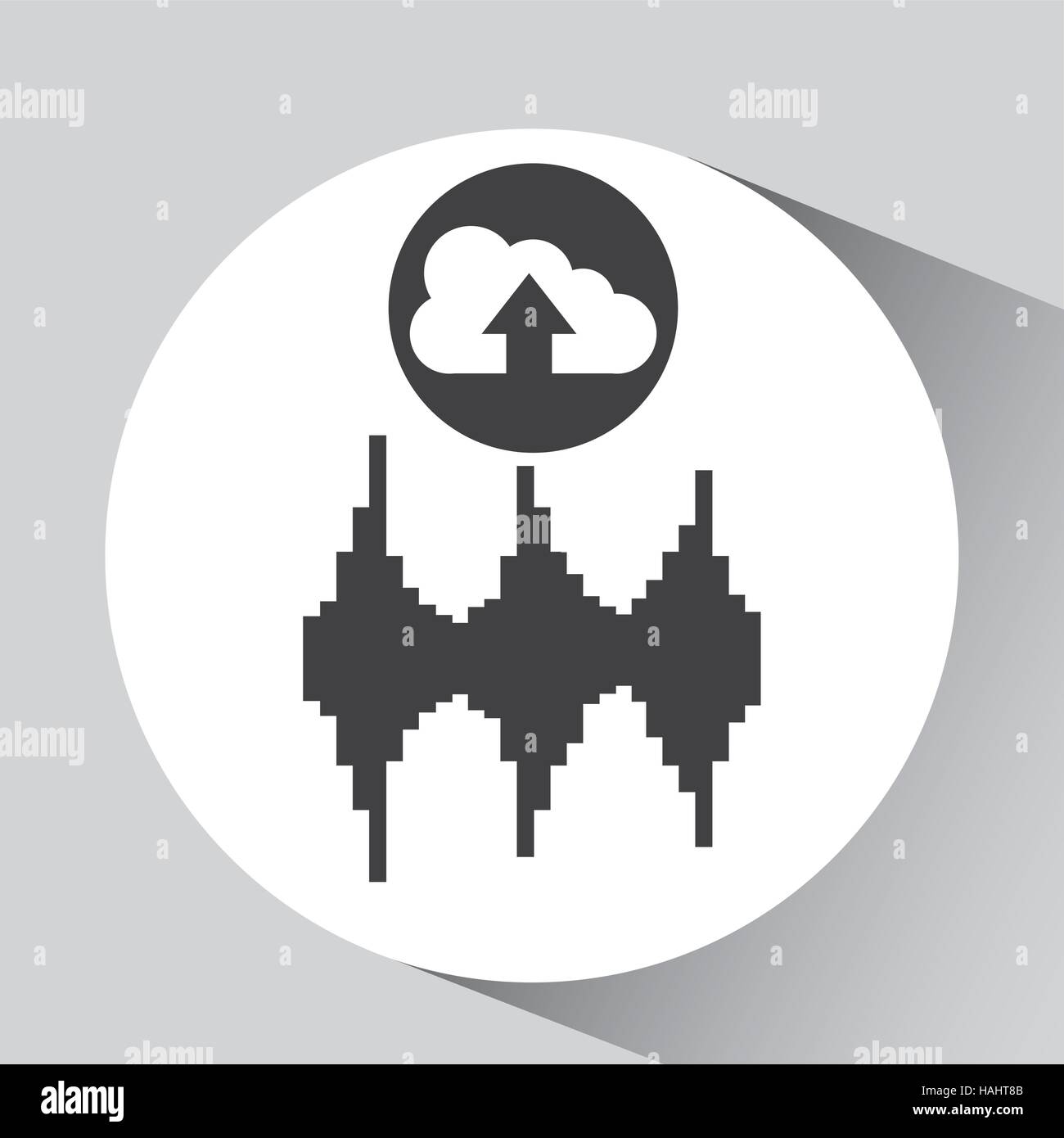 upload cloud sound waves vector illustration eps 10 Stock Vector Image ...