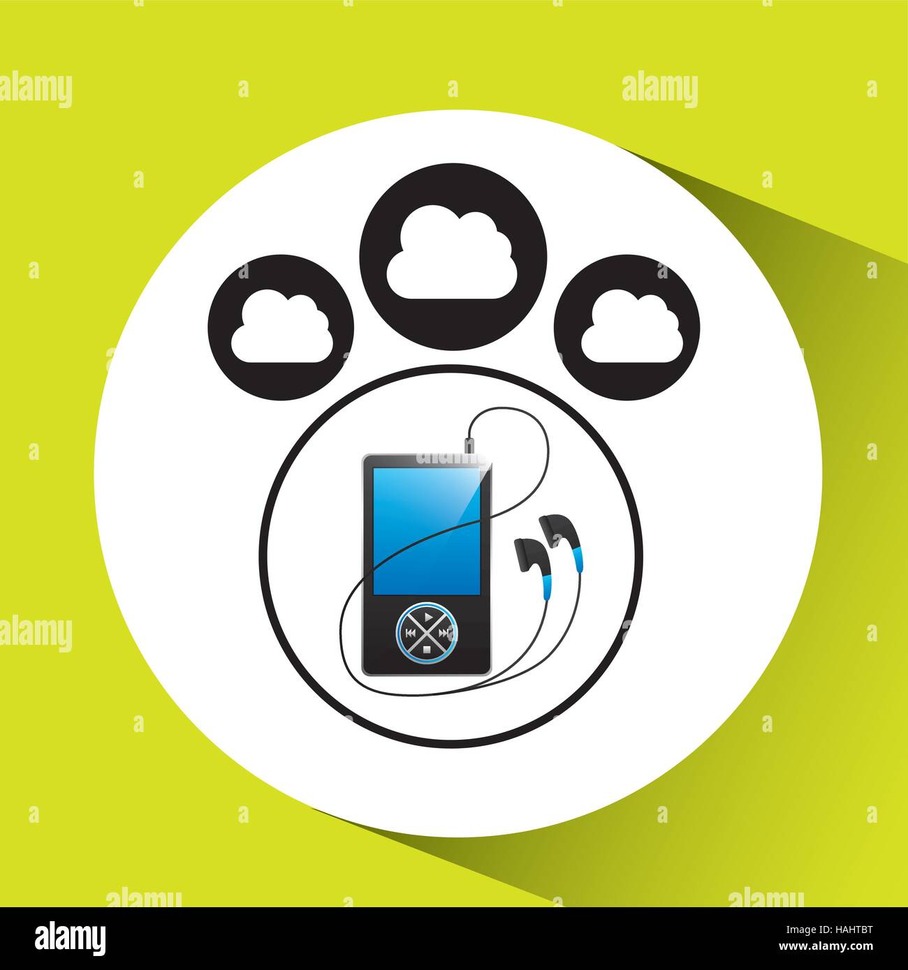 music cloud connection mp3 digital graphic vector illustration eps 10 ...