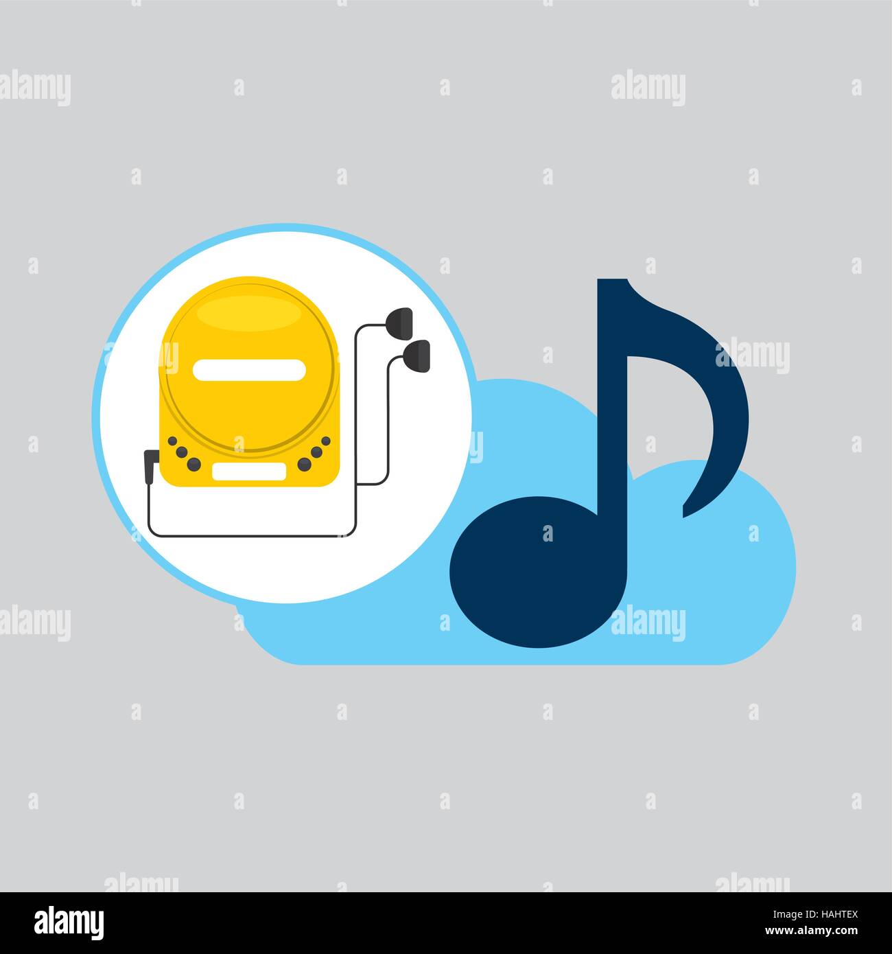 hand hold note music cloud and cd player vector illustration eps 10 ...