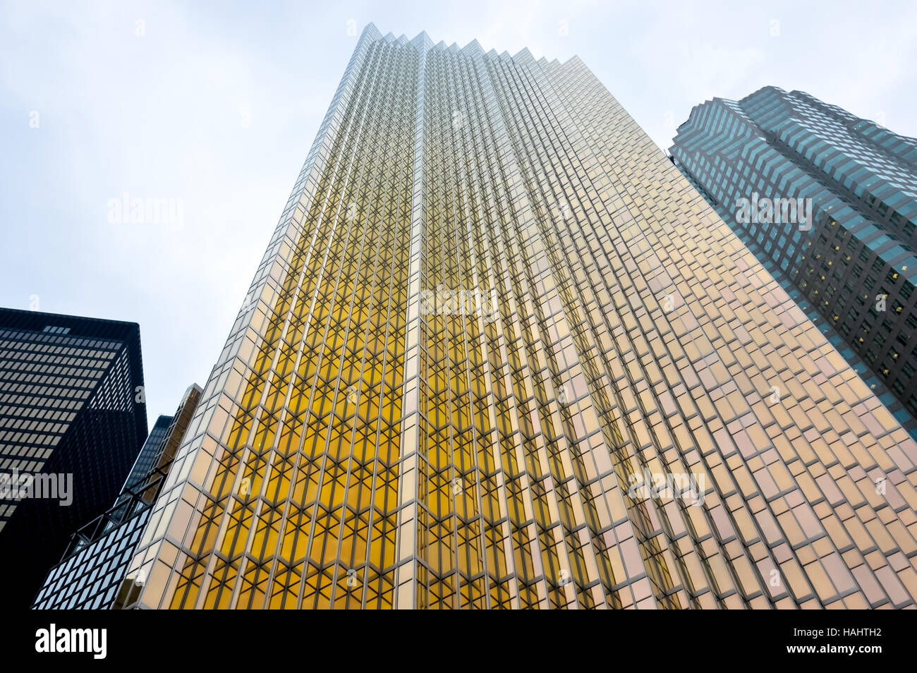 Toronto, Canada - November 16, 2016: Facade of gold and black glass ...