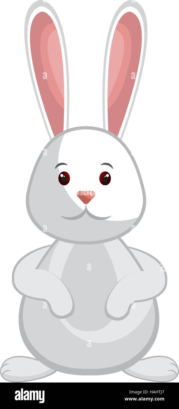 cute rabbit easter character vector illustration design Stock Vector ...