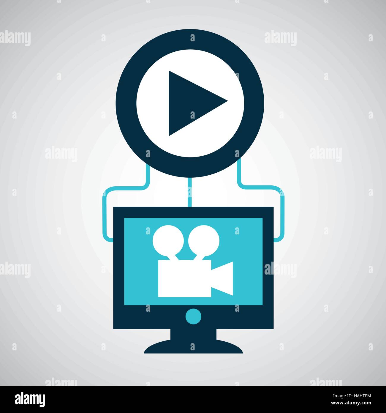 computer connection film player concept vector illustration eps 10 ...