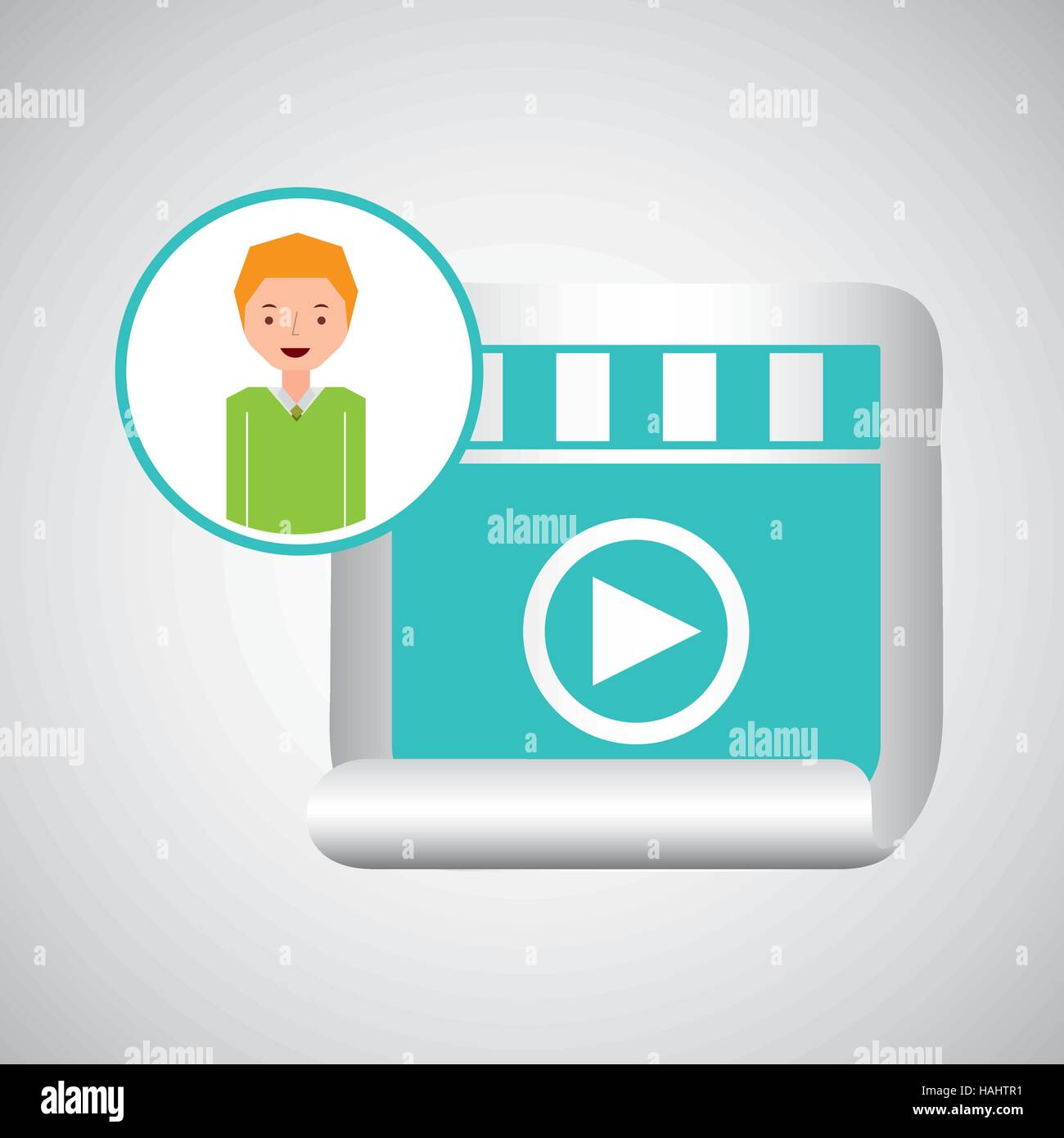 cartoon video player guy design vector illustration eps 10 Stock Vector ...