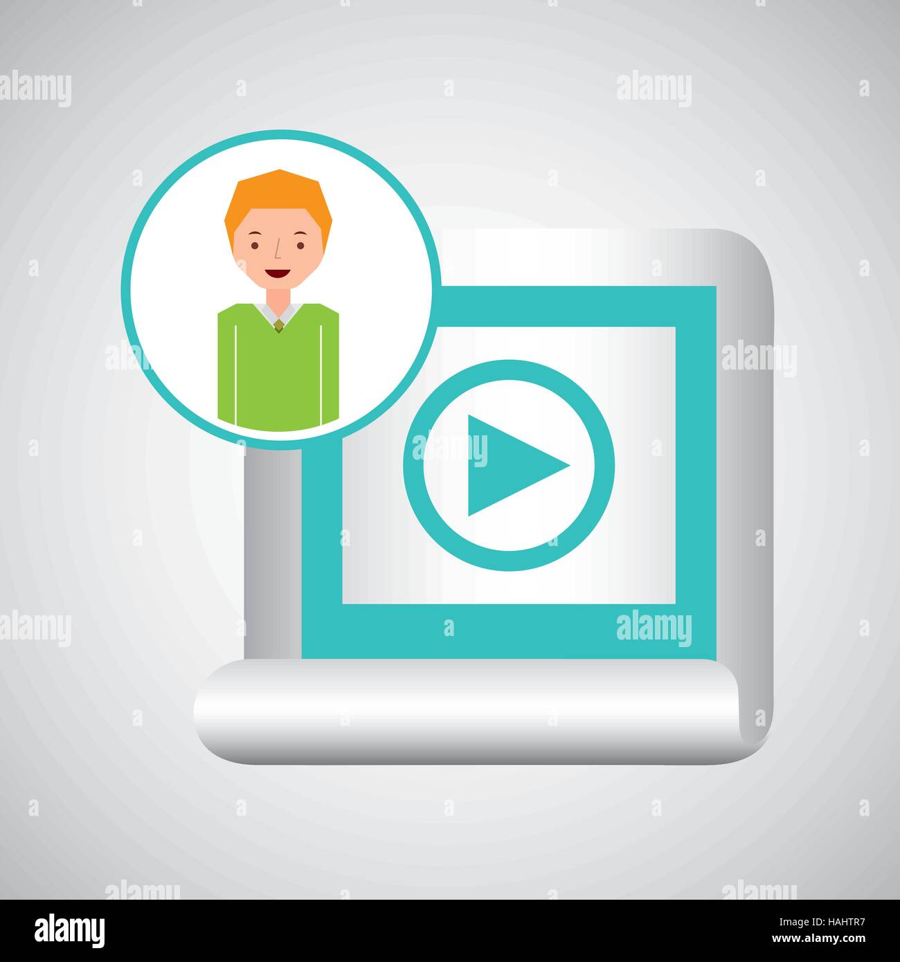 Cartoon movie button guy design Stock Vector Images - Alamy