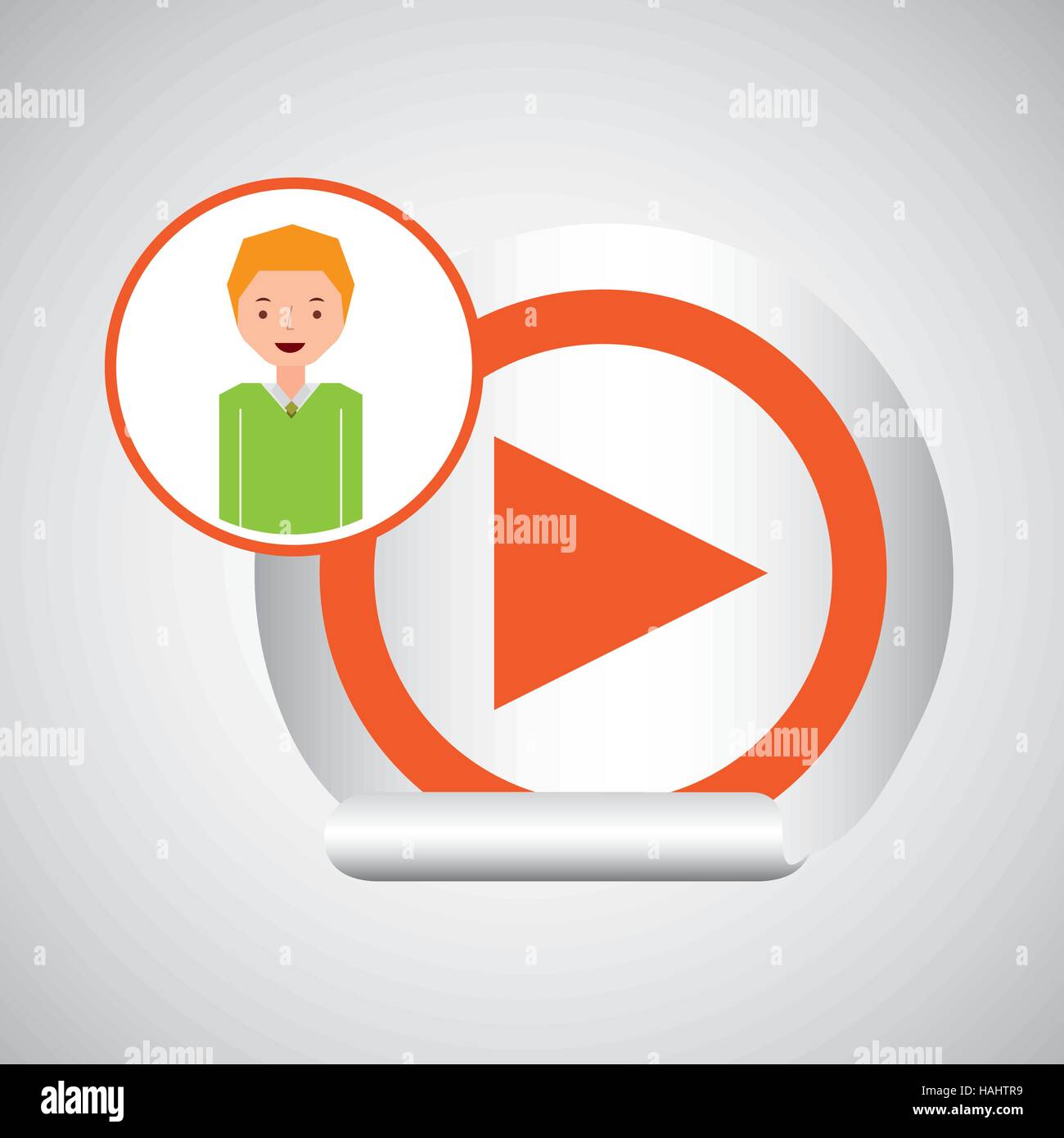 cartoon play button guy design vector illustration eps 10 Stock Vector ...