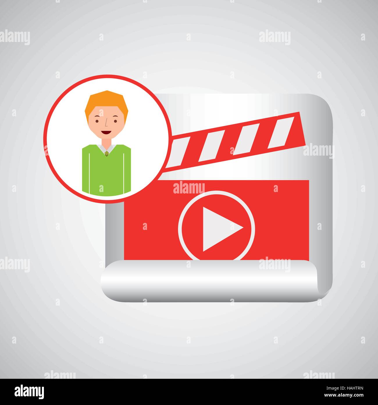 cartoon clapper movie guy design vector illustration eps 10 Stock ...