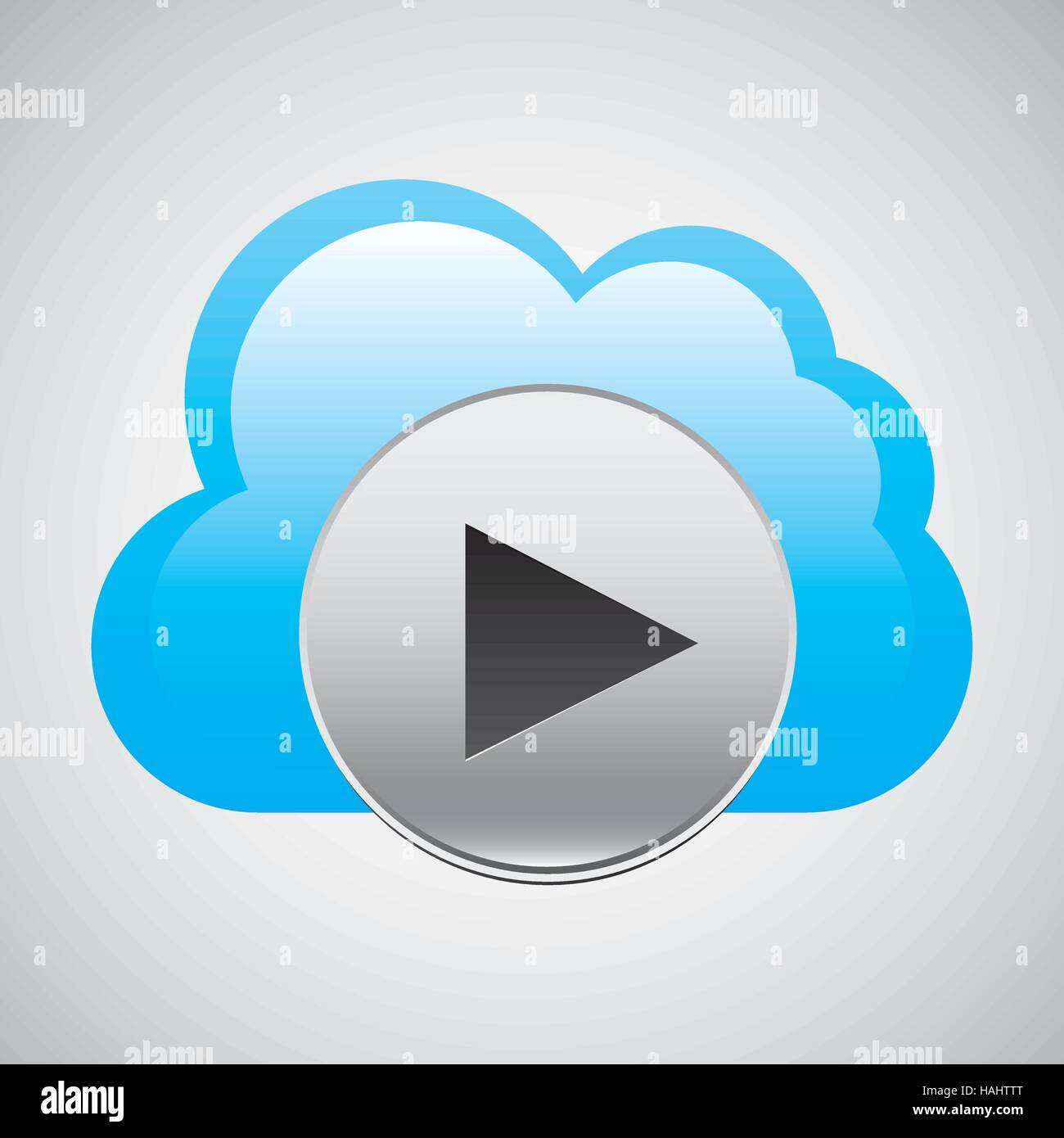 cloud computing play button multimedia vector illustration eps 10 Stock ...