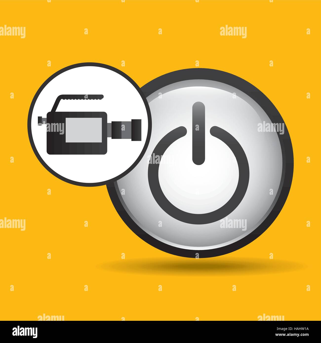 video production concept power button graphic vector illustration eps ...