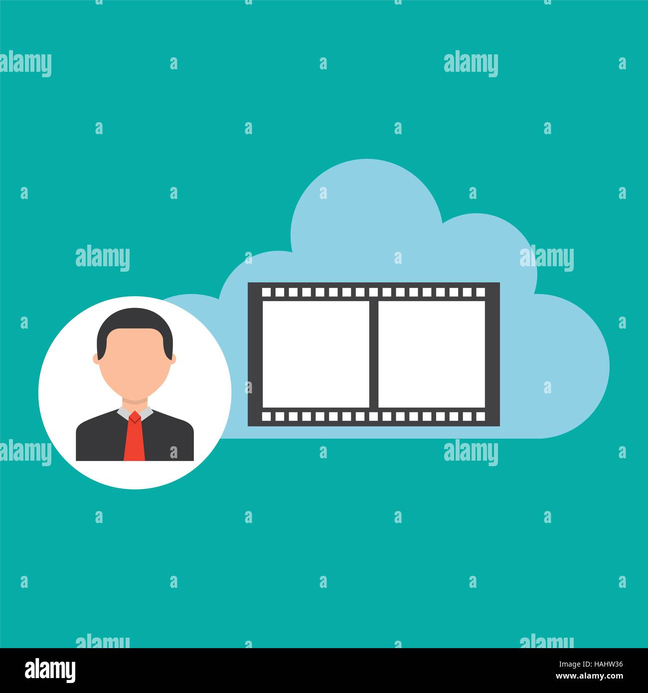 character man cloud movie media vector illustration eps 10 Stock Vector ...