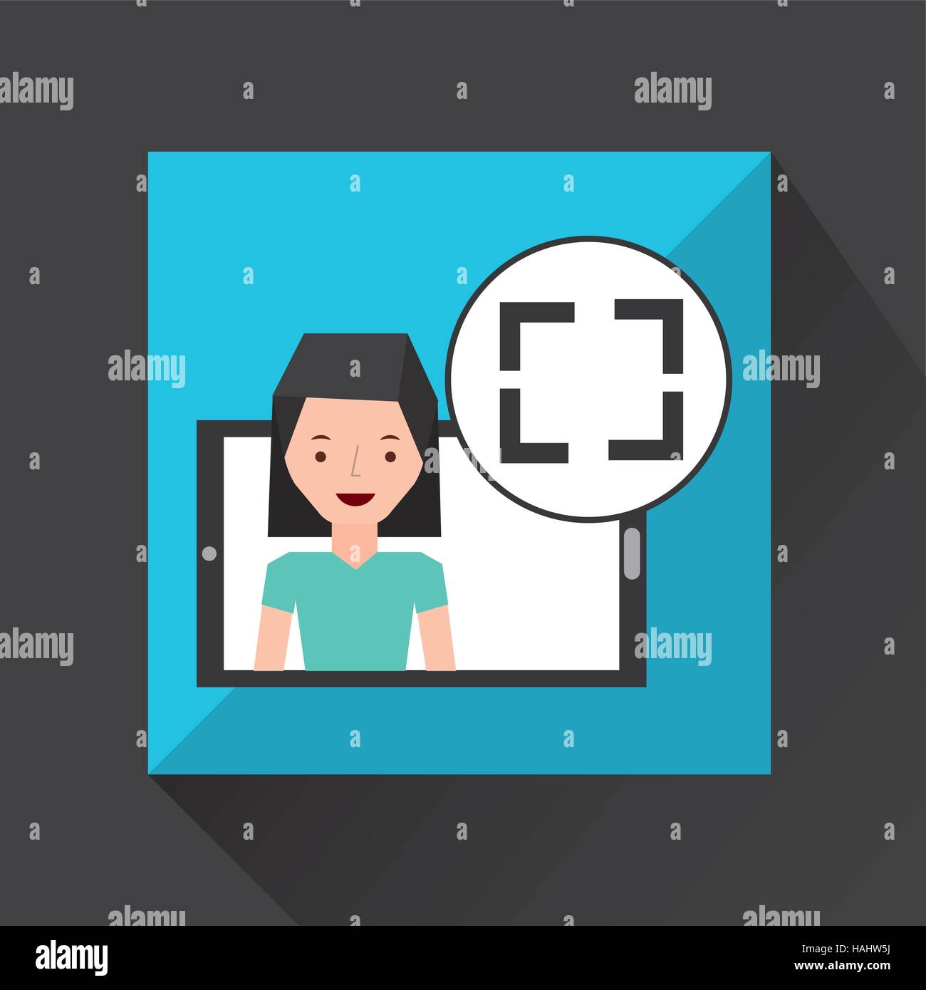 smartphone girl cartoon screen icon vector illustration eps 10 Stock ...