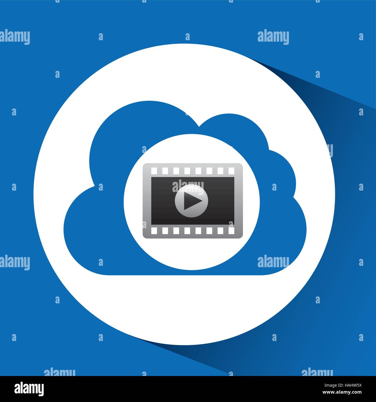 cloud computing video player movie vector illustration eps 10 Stock ...