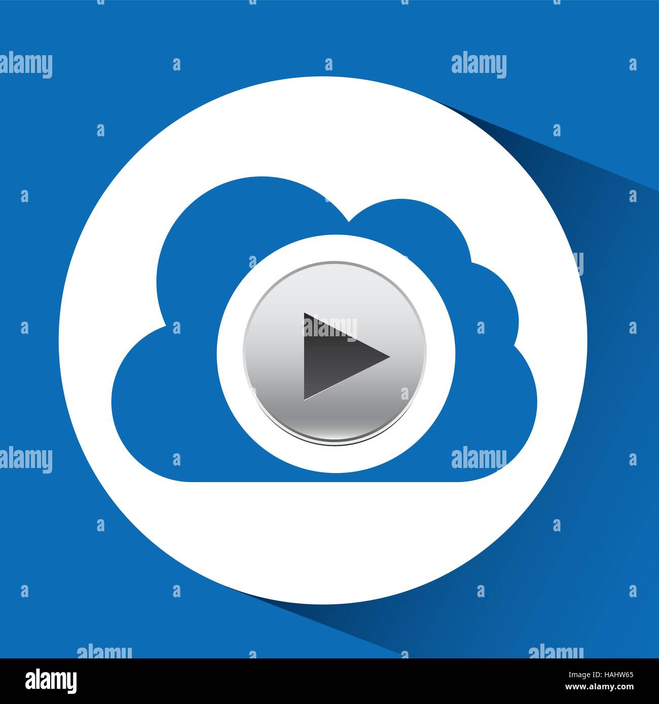 cloud computing play button multimedia vector illustration eps 10 Stock ...