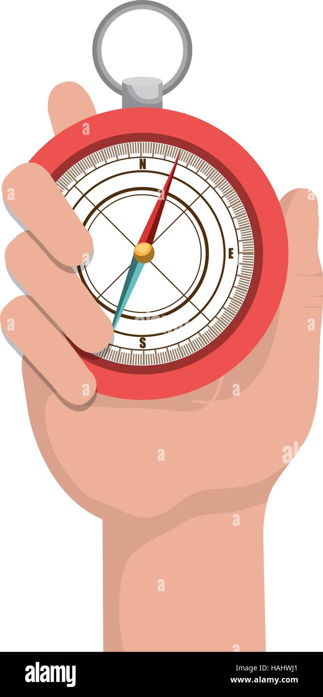 hand human with compass vector illustration design Stock Vector Image ...