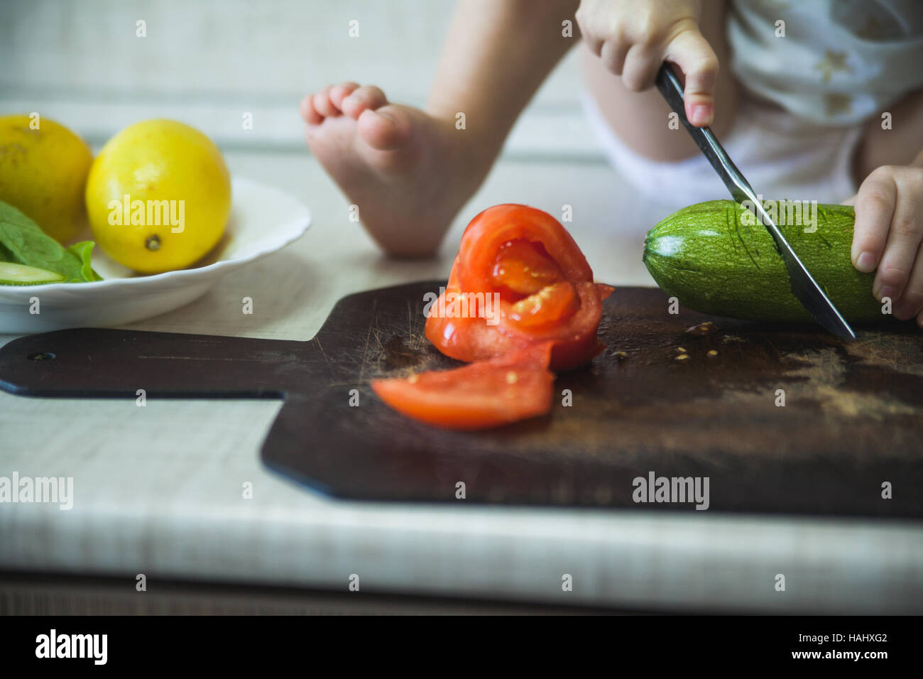 little girl cooking food Stock Photo - Alamy