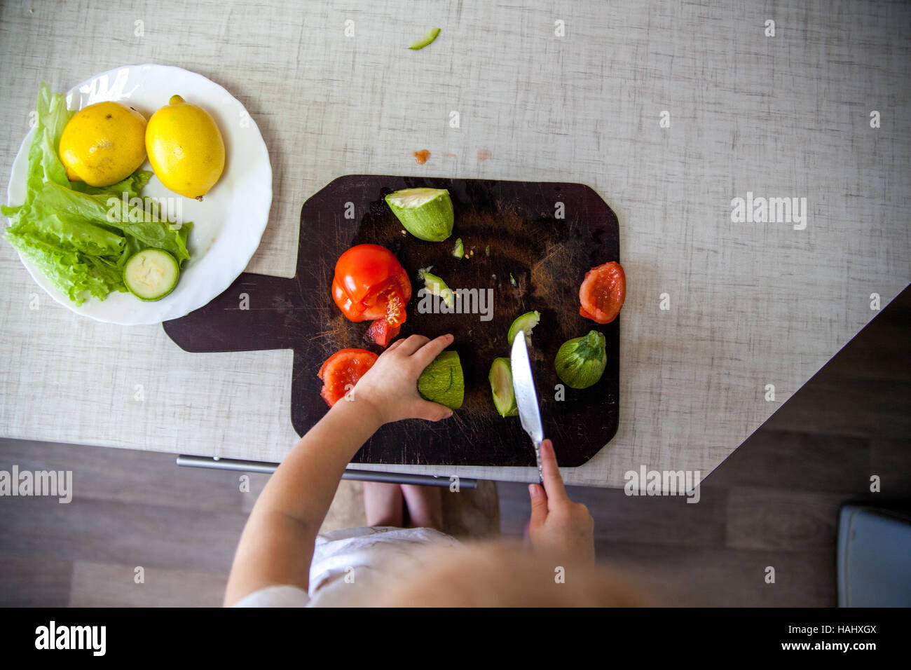 little girl cooking food Stock Photo - Alamy