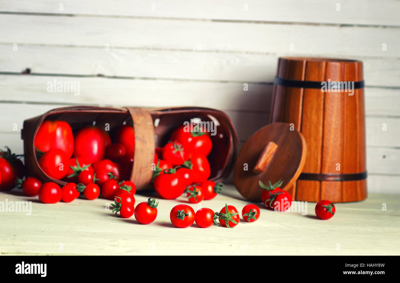 tomato fresh on wooden table Stock Photo - Alamy