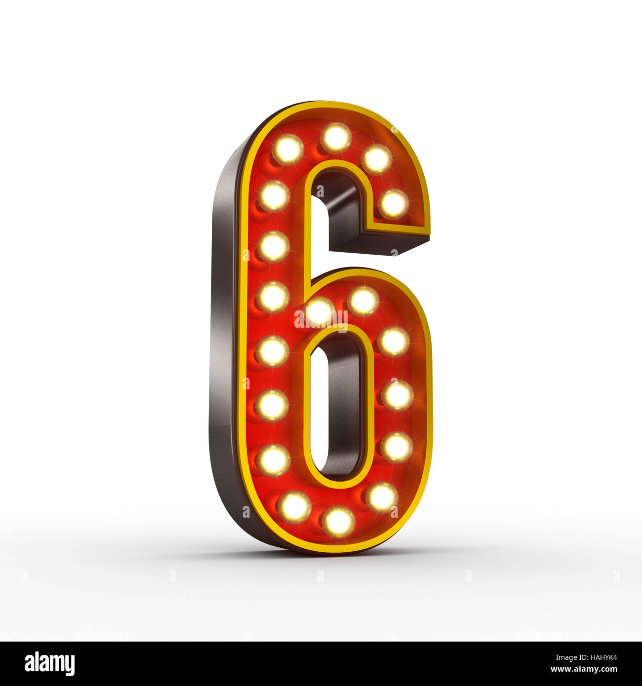 High quality 3D illustration of the number six in vintage style with ...