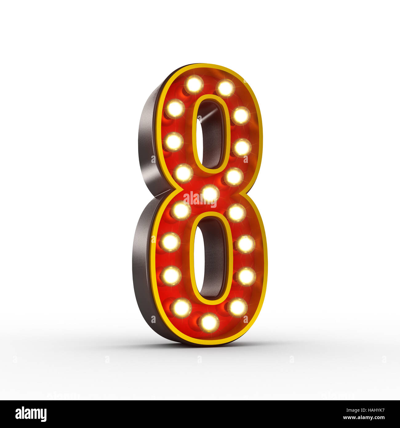 High quality 3D illustration of the number eight in vintage style with ...