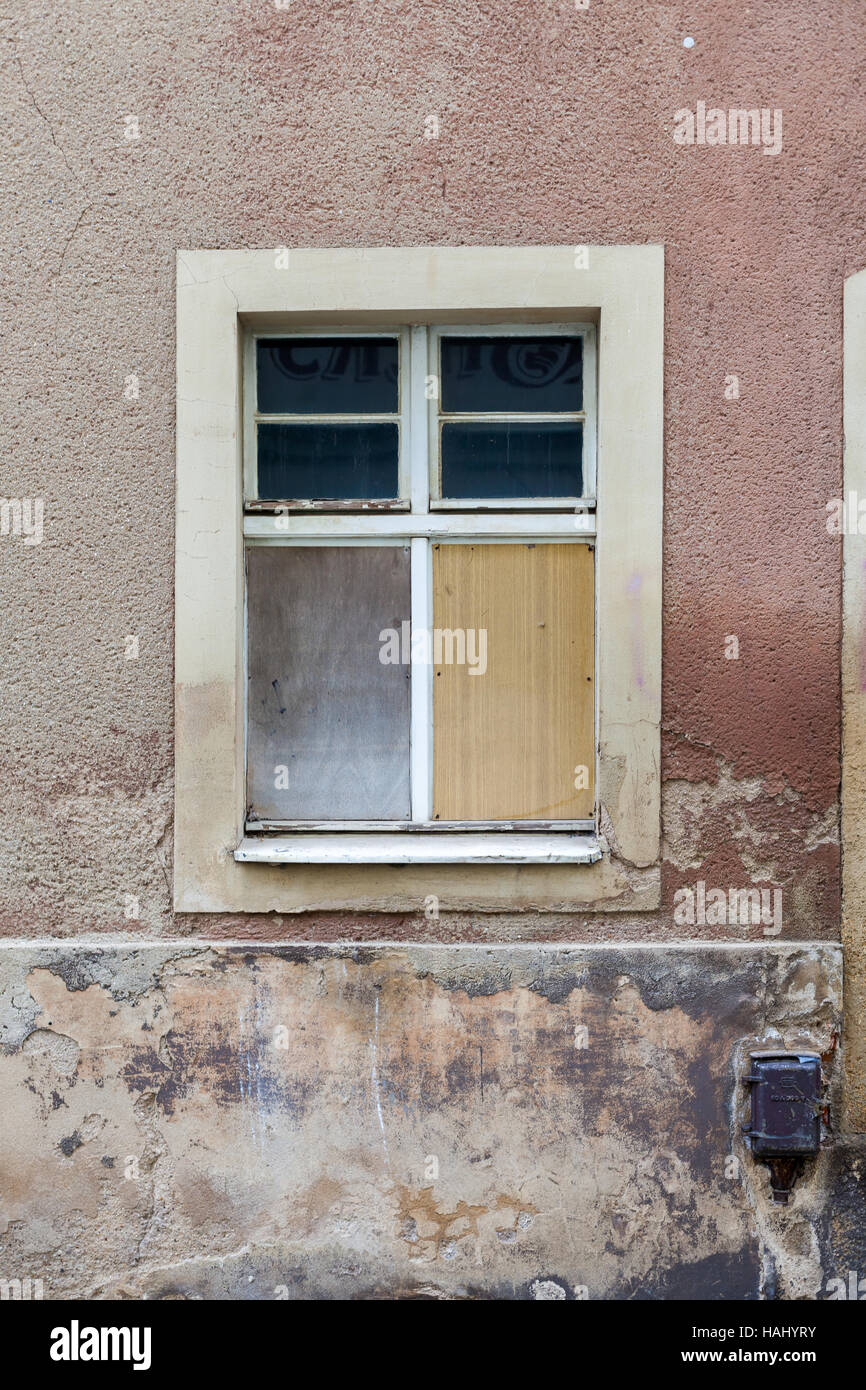 Old, decayed windows on a broken wall Stock Photo - Alamy