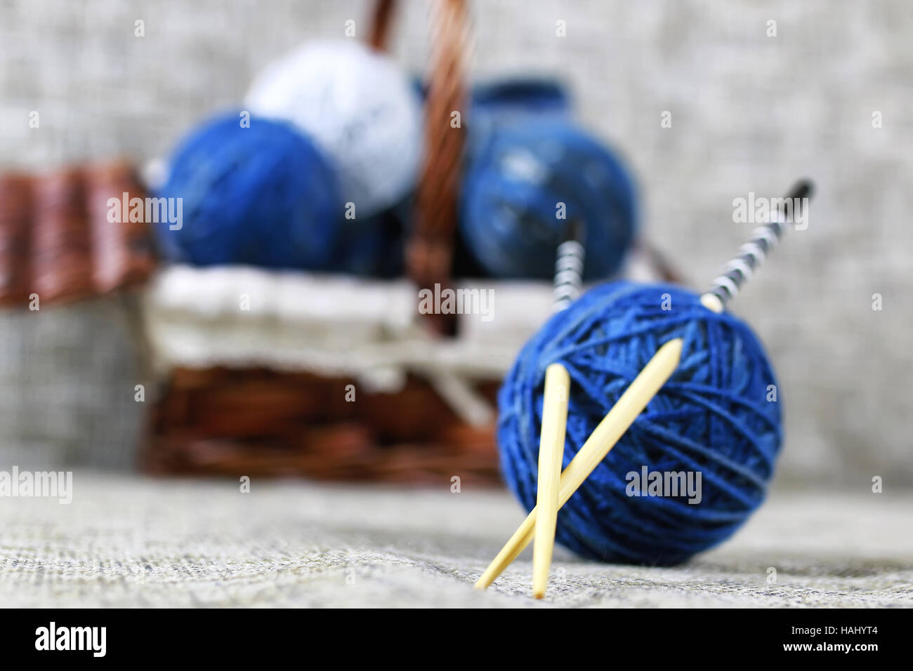 knitting wool ball hobby Stock Photo - Alamy