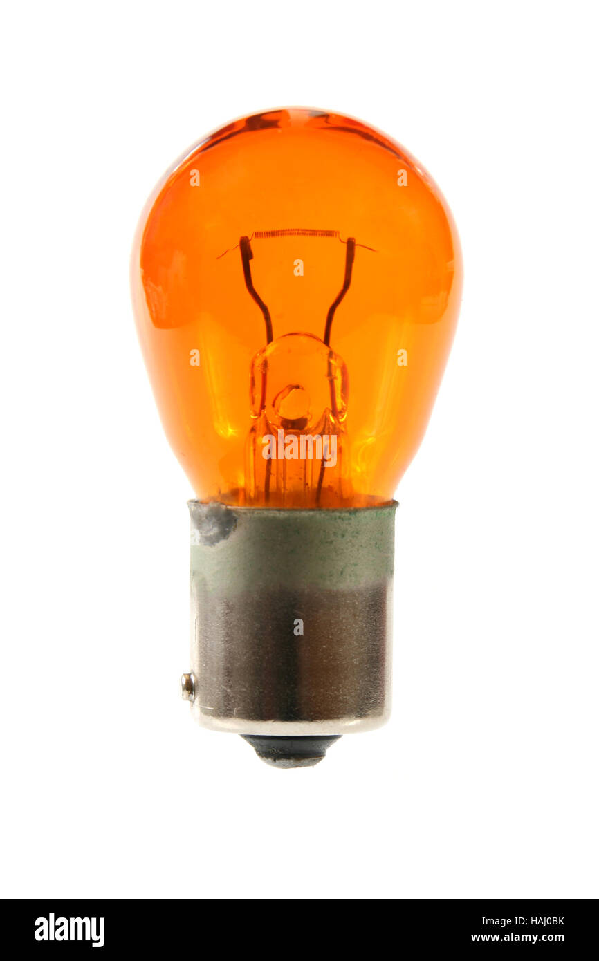 Orange light bulb Stock Photo - Alamy