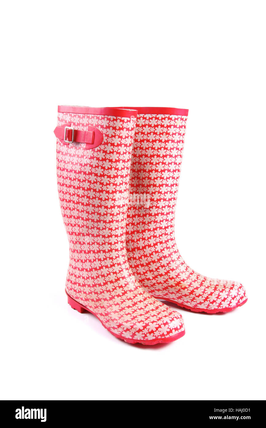 Red rubber boots Stock Photo - Alamy
