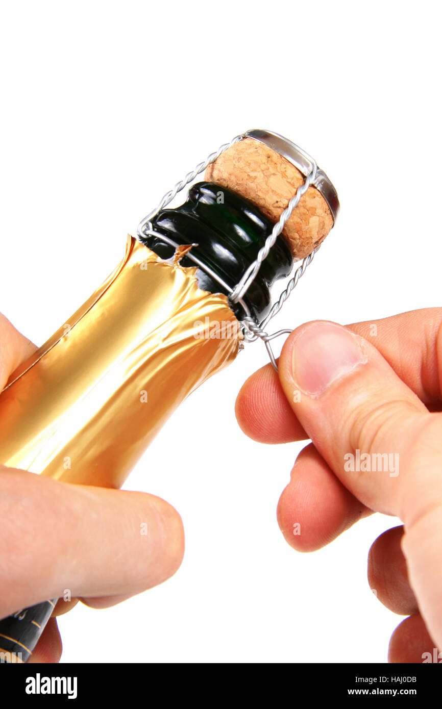 Champagne bottle isolated open hi-res stock photography and images - Alamy
