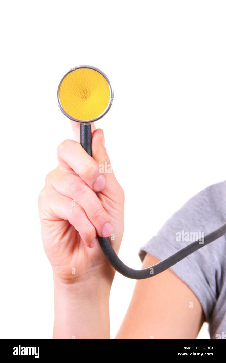 hand with stethoscope Stock Photo - Alamy