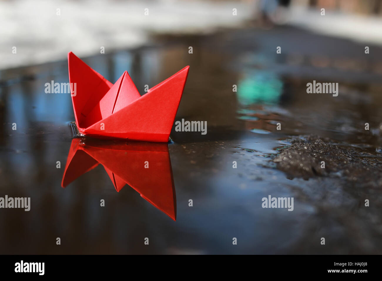 paper boat in a pool Stock Photo - Alamy