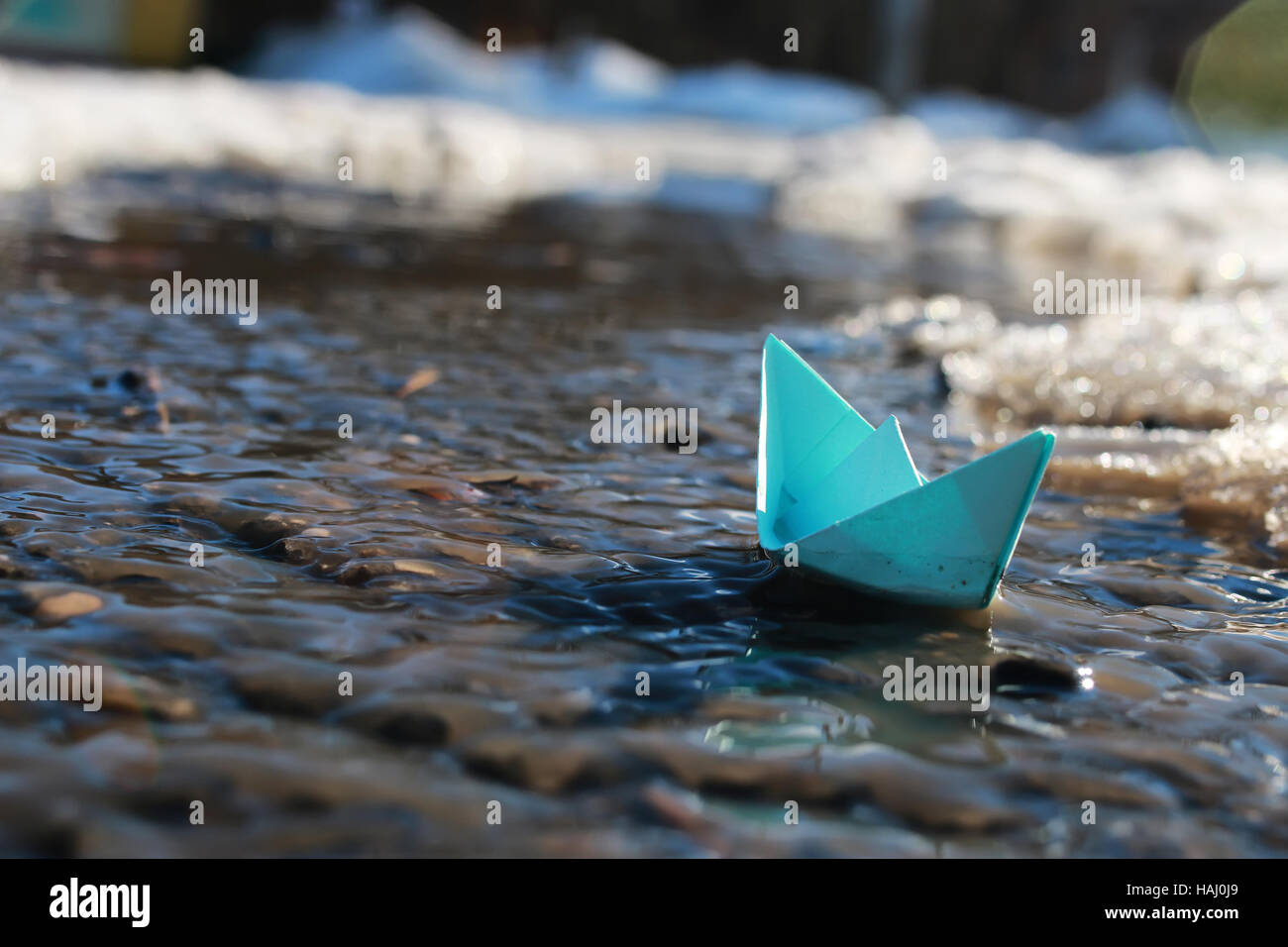 paper boat in a pool Stock Photo - Alamy