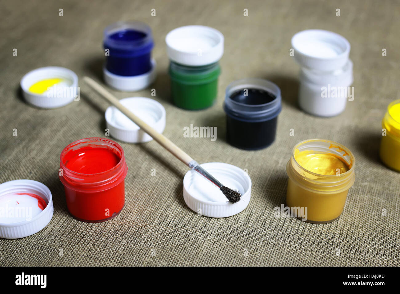set of paint cans Stock Photo - Alamy