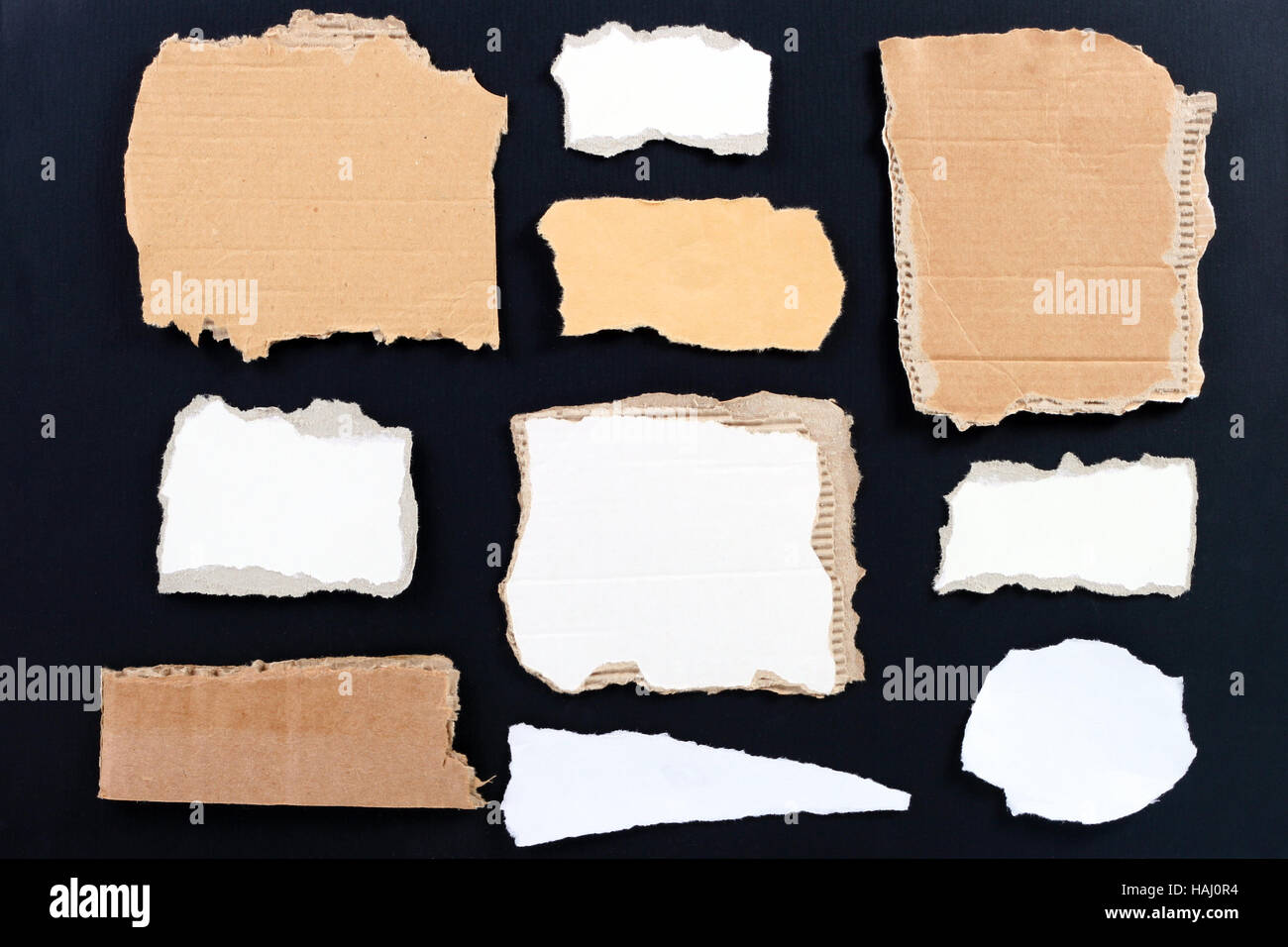 variety of blank torn paper and cardboard Stock Photo - Alamy