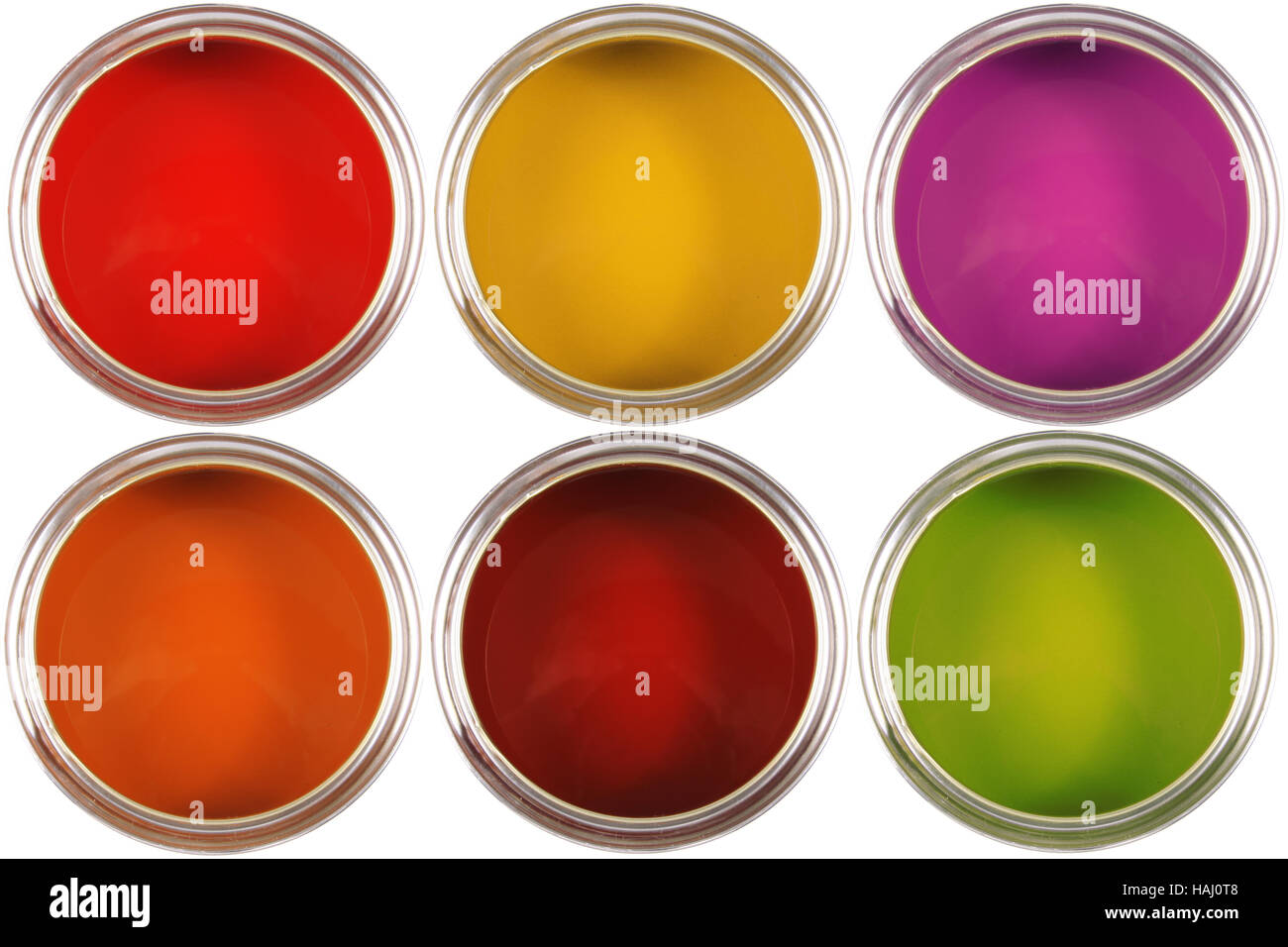 Colorful paint buckets Stock Photo - Alamy