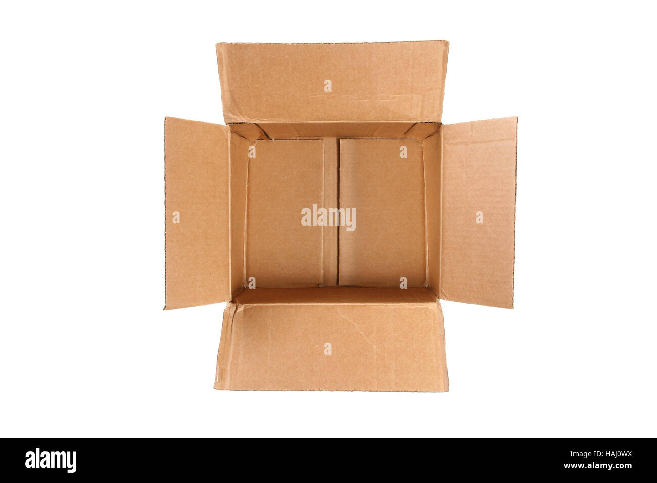 Empty cardboard box isolated on white background Stock Photo - Alamy