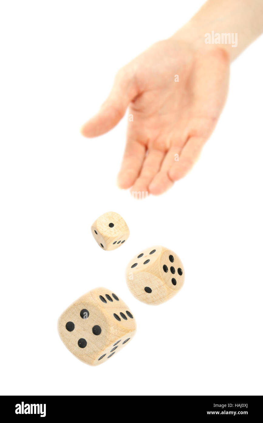 Hand throwing dice Stock Photo - Alamy