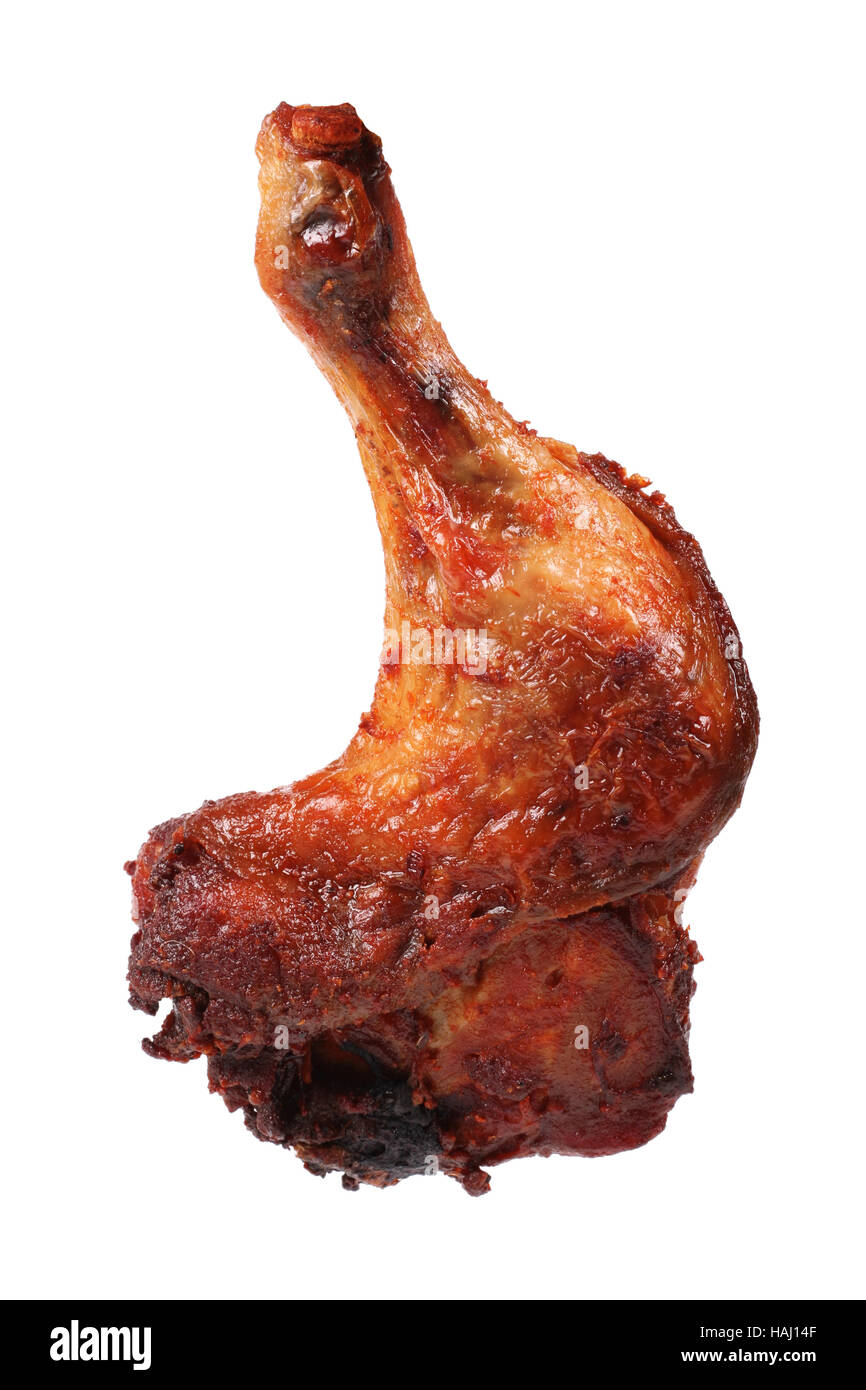 Smoked chicken leg isolated Cut Out Stock Images & Pictures - Alamy