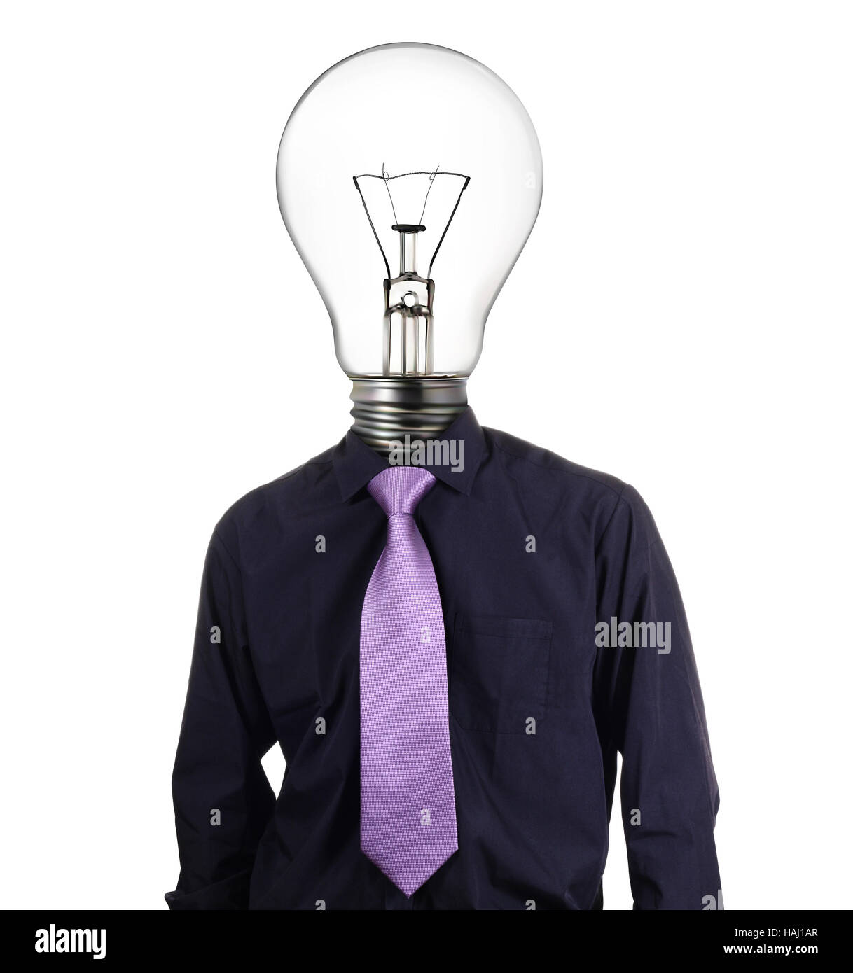 creative businessman with bulb head Stock Photo - Alamy